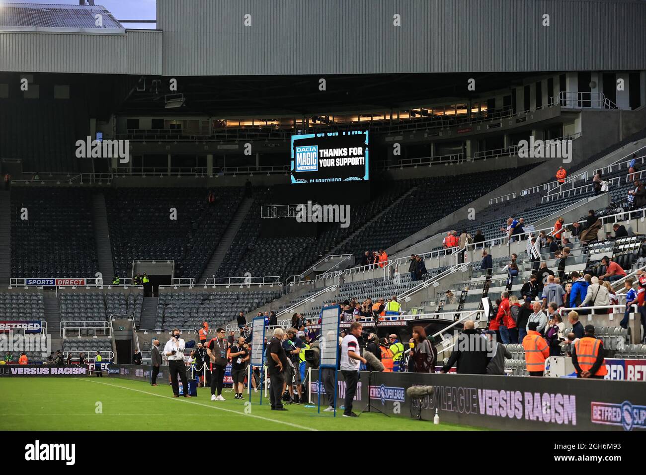 Thanks for your support sign on the score boards after the final game ...