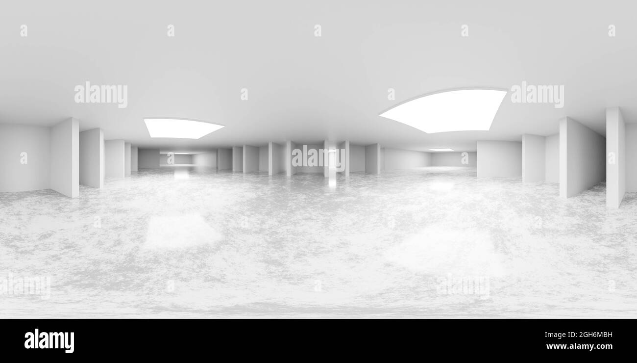 full spherical 360 degrees panorama projection of empty white abstract ...