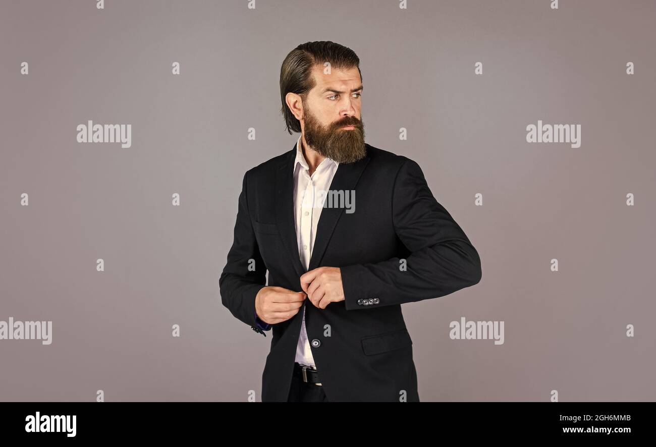 brutal businessman with perfect beard and moustache. real boss in ...