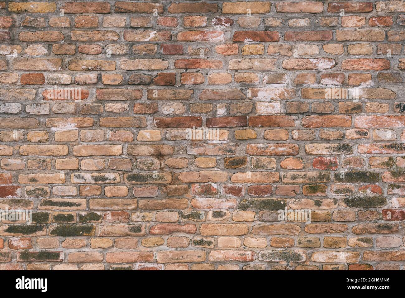 Rustic worn brick wall pattern as background, old weathered bricks ...