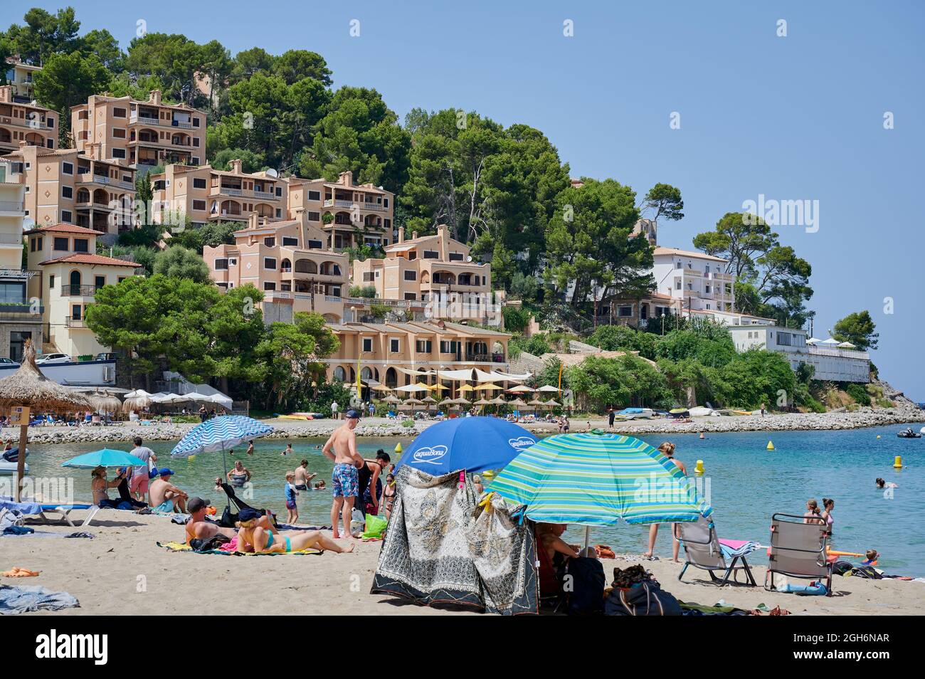 beach of Port de Soller in Mallorca Stock Photo - Alamy
