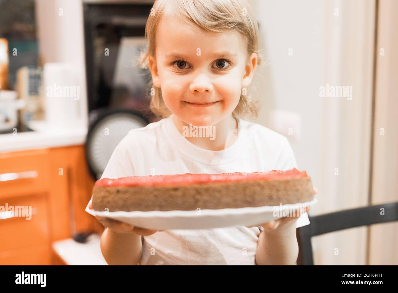 portrait of a cute little happy candid caucasian five year old kid boy ...