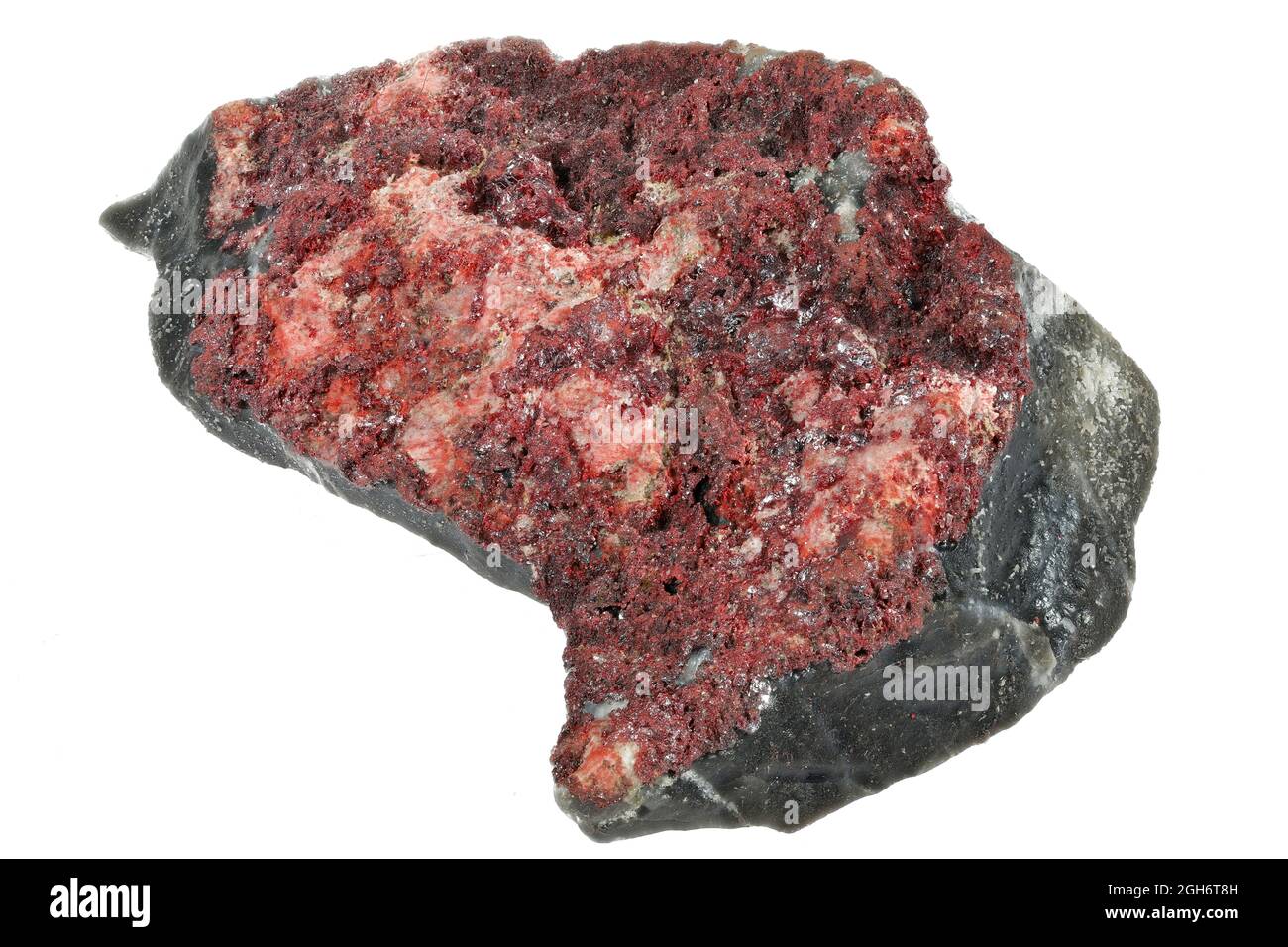 cinnabar from Puerto Las Senales, Spain isolated on white background ...