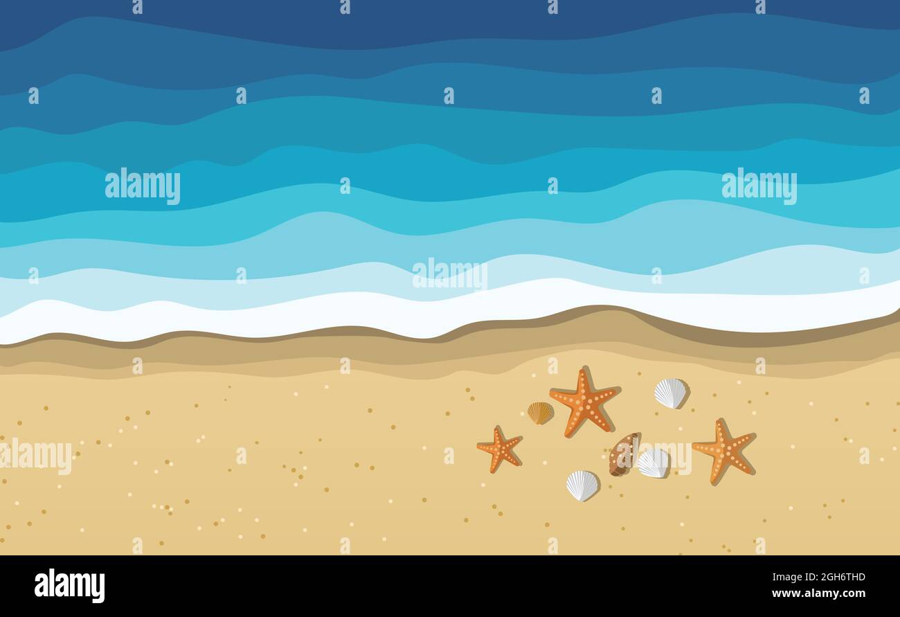 Wave sea on seashells Stock Vector Images - Alamy