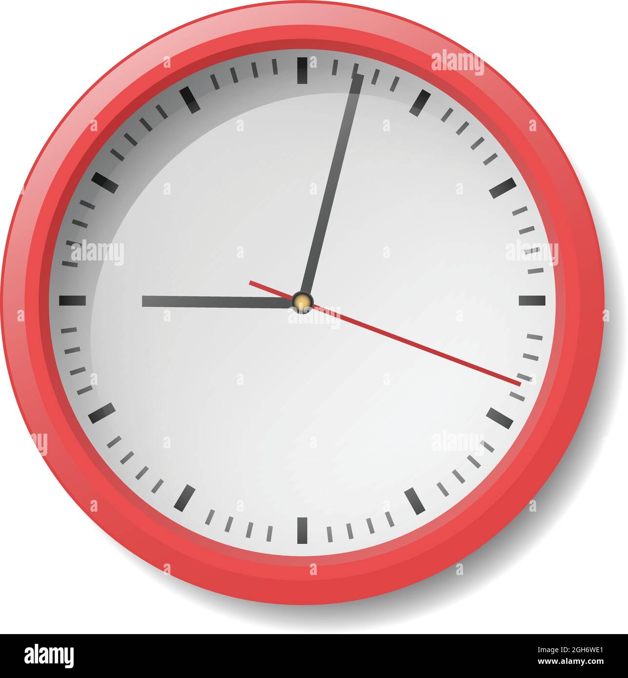 Modern red frame clock vector Stock Vector Image & Art - Alamy