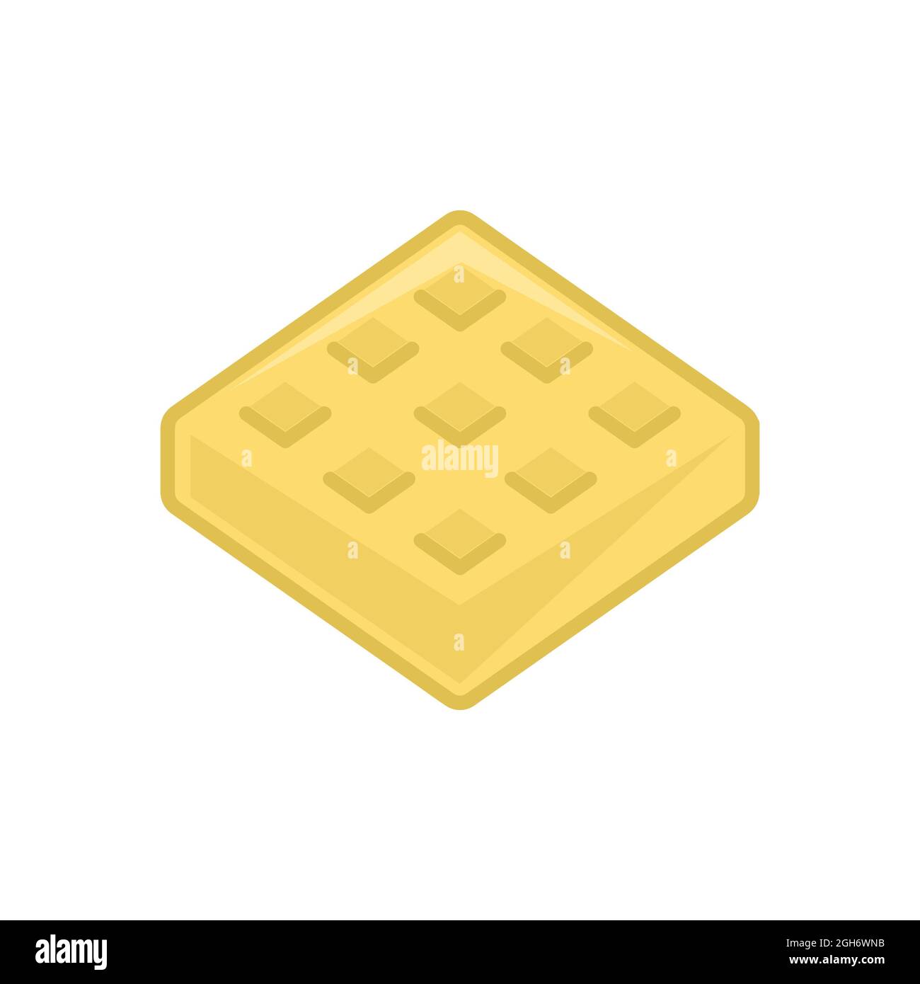 Waffle snack flat icon. Pictogram for web. Line stroke. Dessert ...