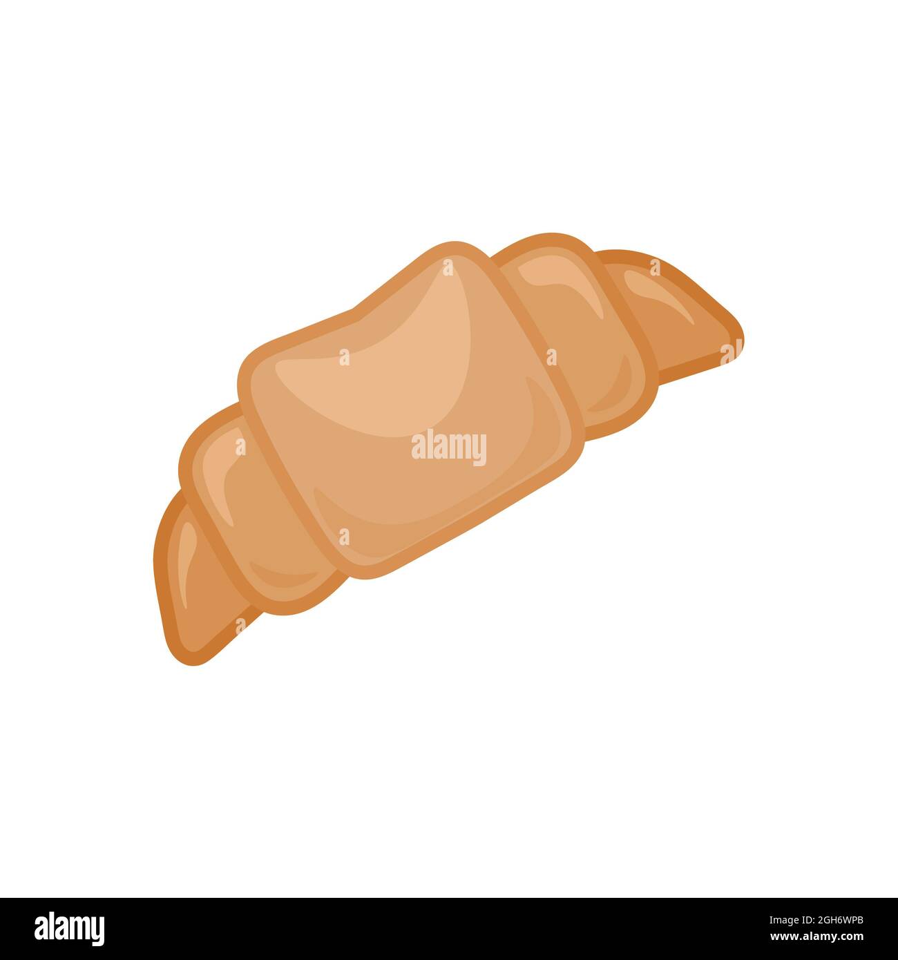 Croissant flat icon. Pictogram for web. Line stroke. Dessert isolated ...