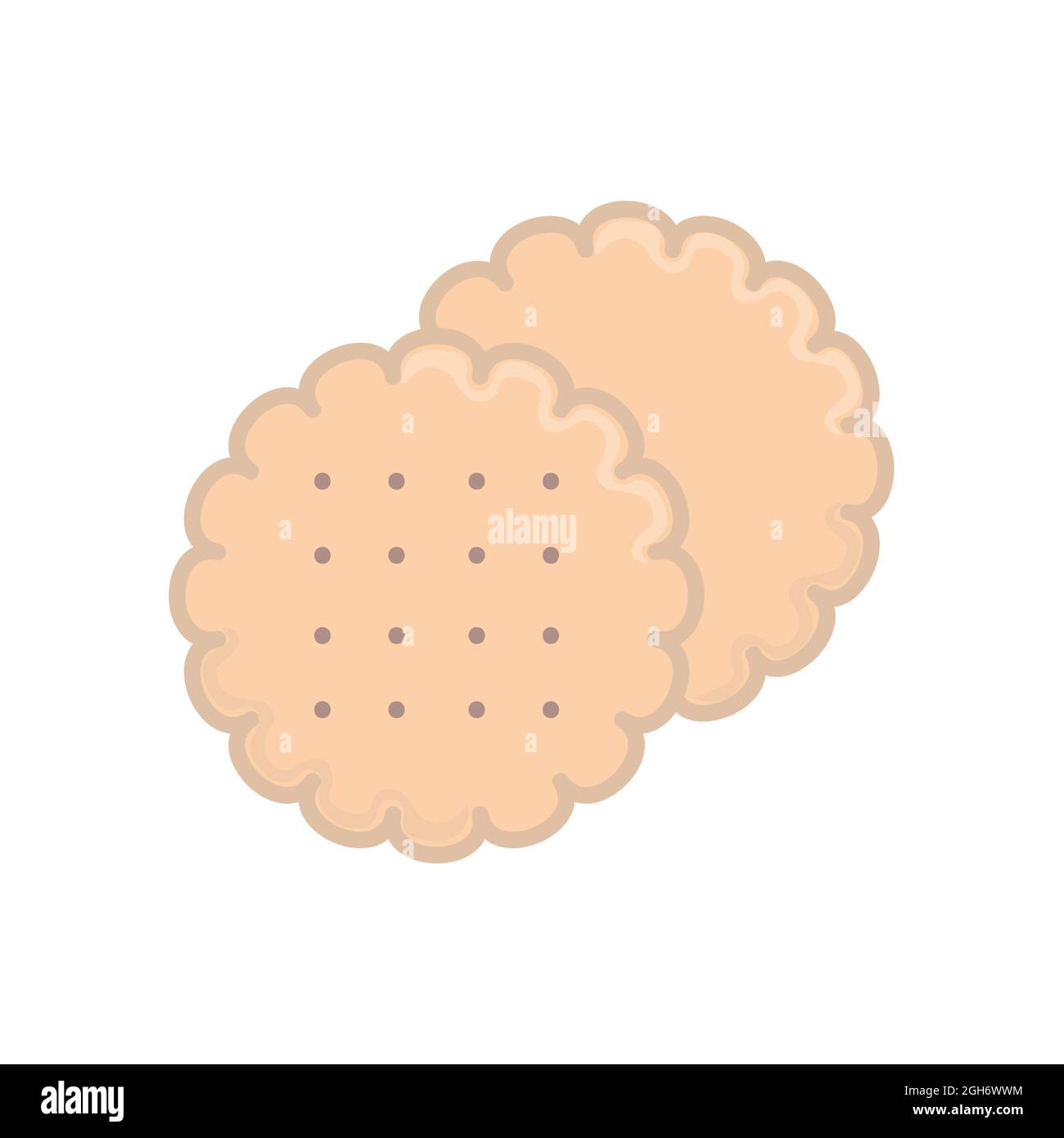 Biscuit flat icon. Pictogram for web. Line stroke. Cookie isolated on ...