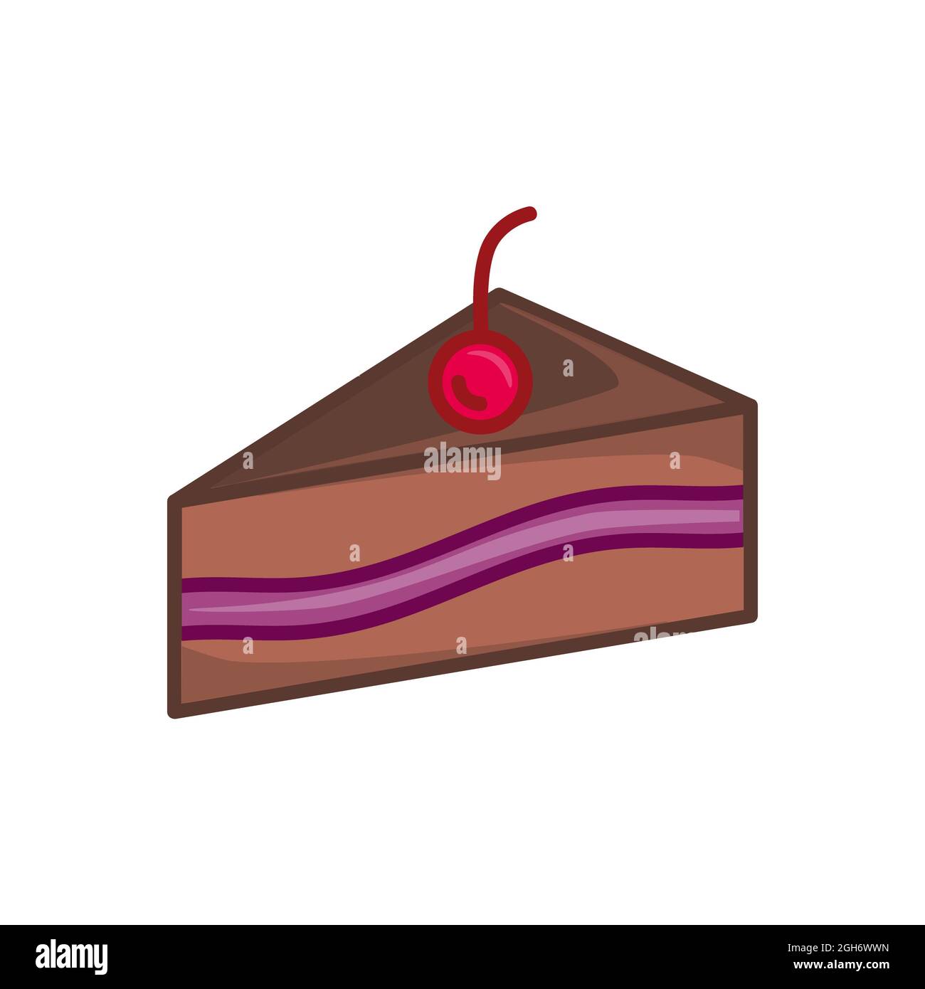 Slice of cake flat icon. Cupcake pictogram for web. Line stroke ...