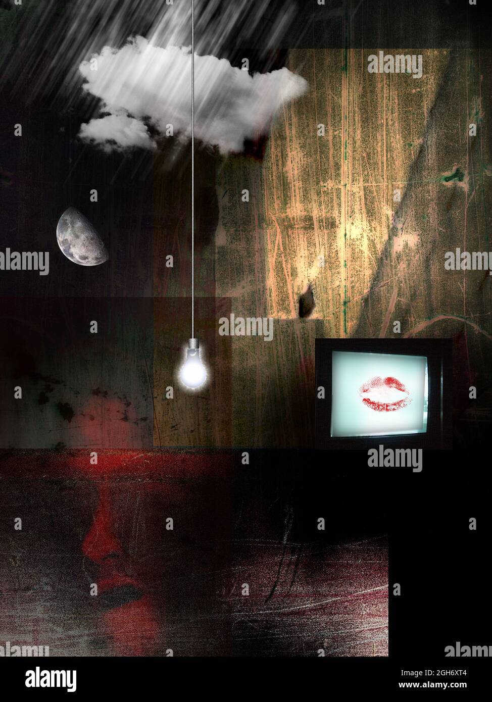 Grunge composition vintage tv hi-res stock photography and images - Alamy
