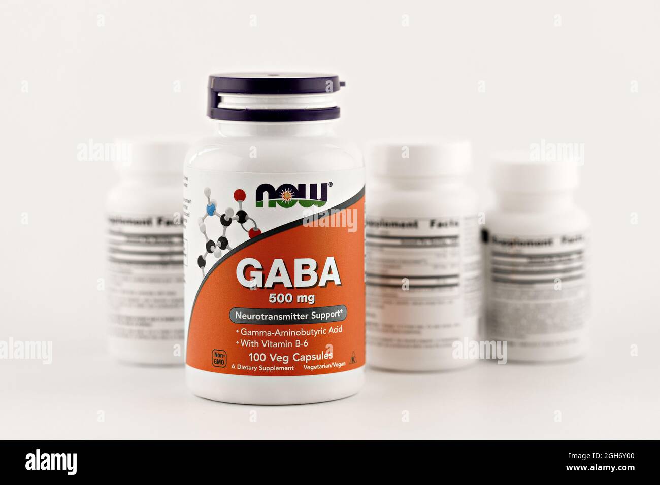 Gaba capsules in the jar. dietary supplement editorial photo Stock ...