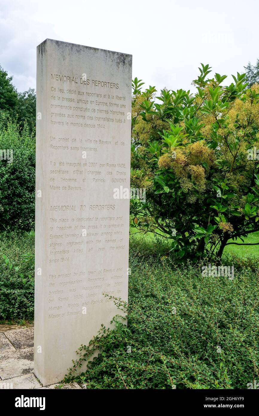 Bayeux reporters memorial hi-res stock photography and images - Alamy