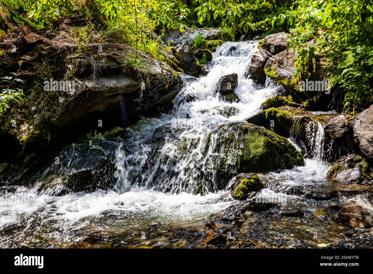 Beautiful georgian river cascades and waterfalls at terek gveleti area ...