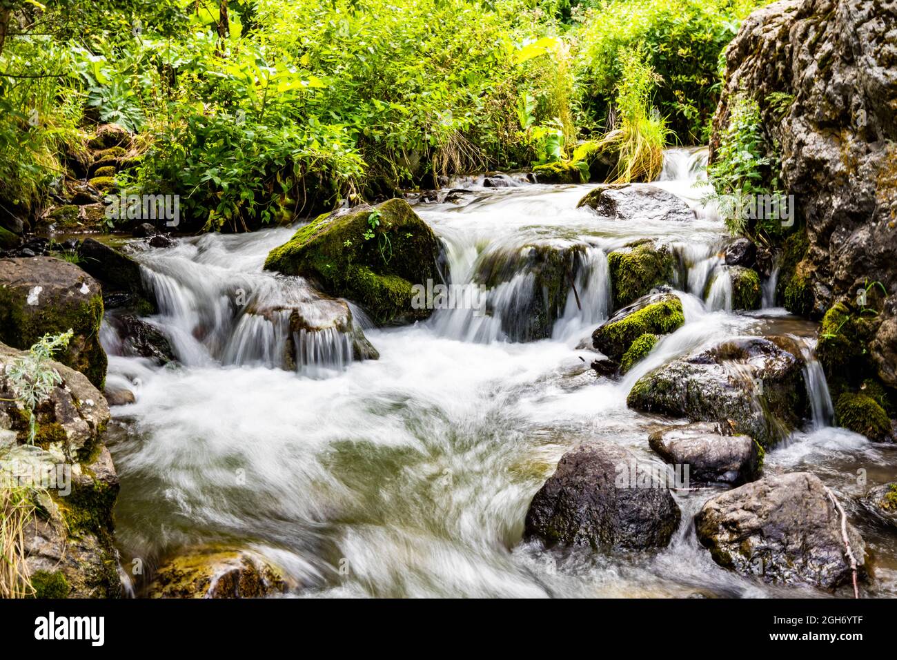 Beautiful georgian river cascades and waterfalls at terek gveleti area ...