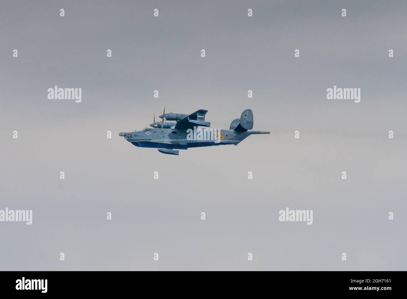 St. Petersburg, Russia, July 25, 2021 military parade, anti-submarine ...