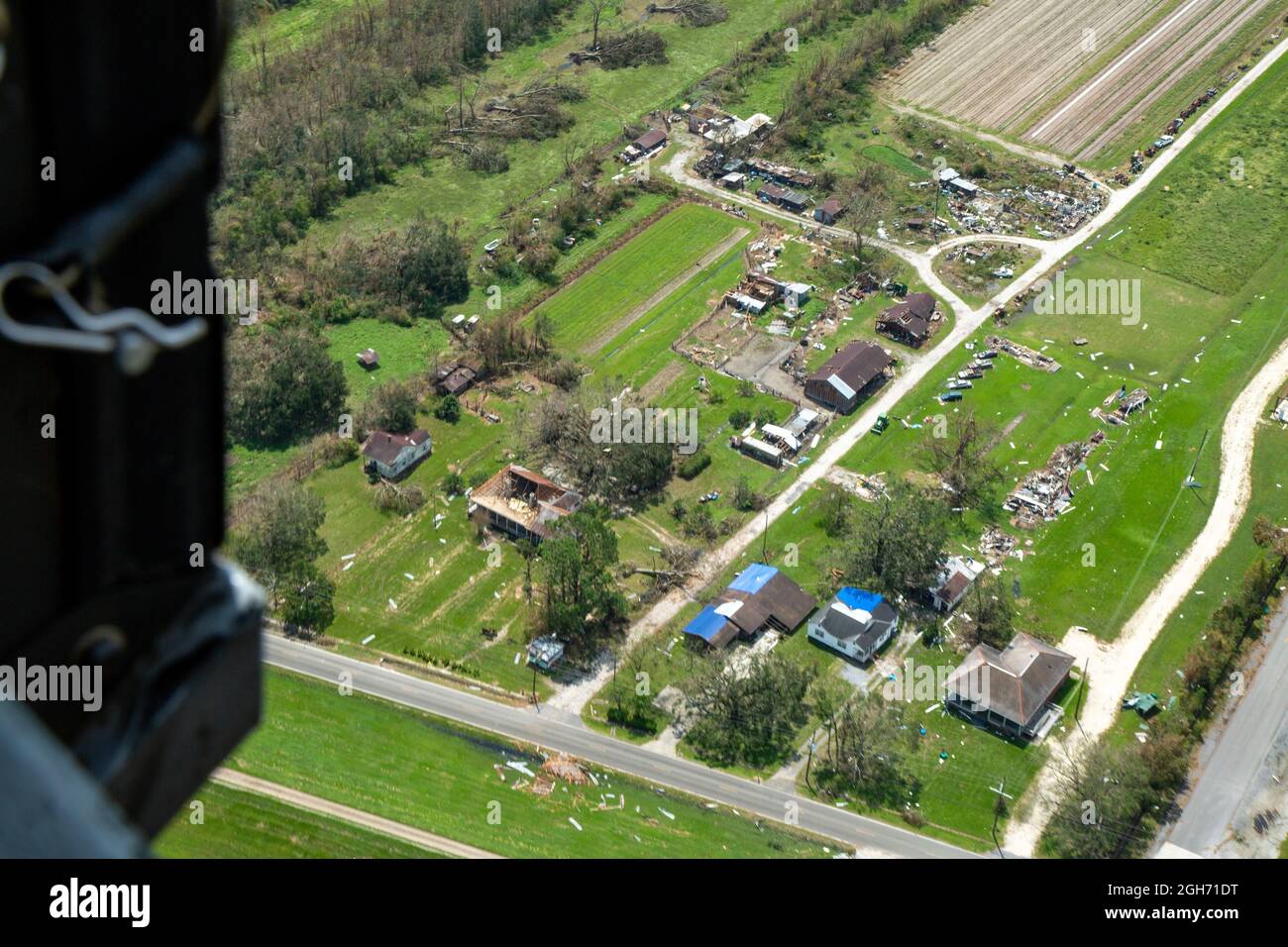 Aerial view of the aftermath caused by Category 4 Hurricane Ida along ...