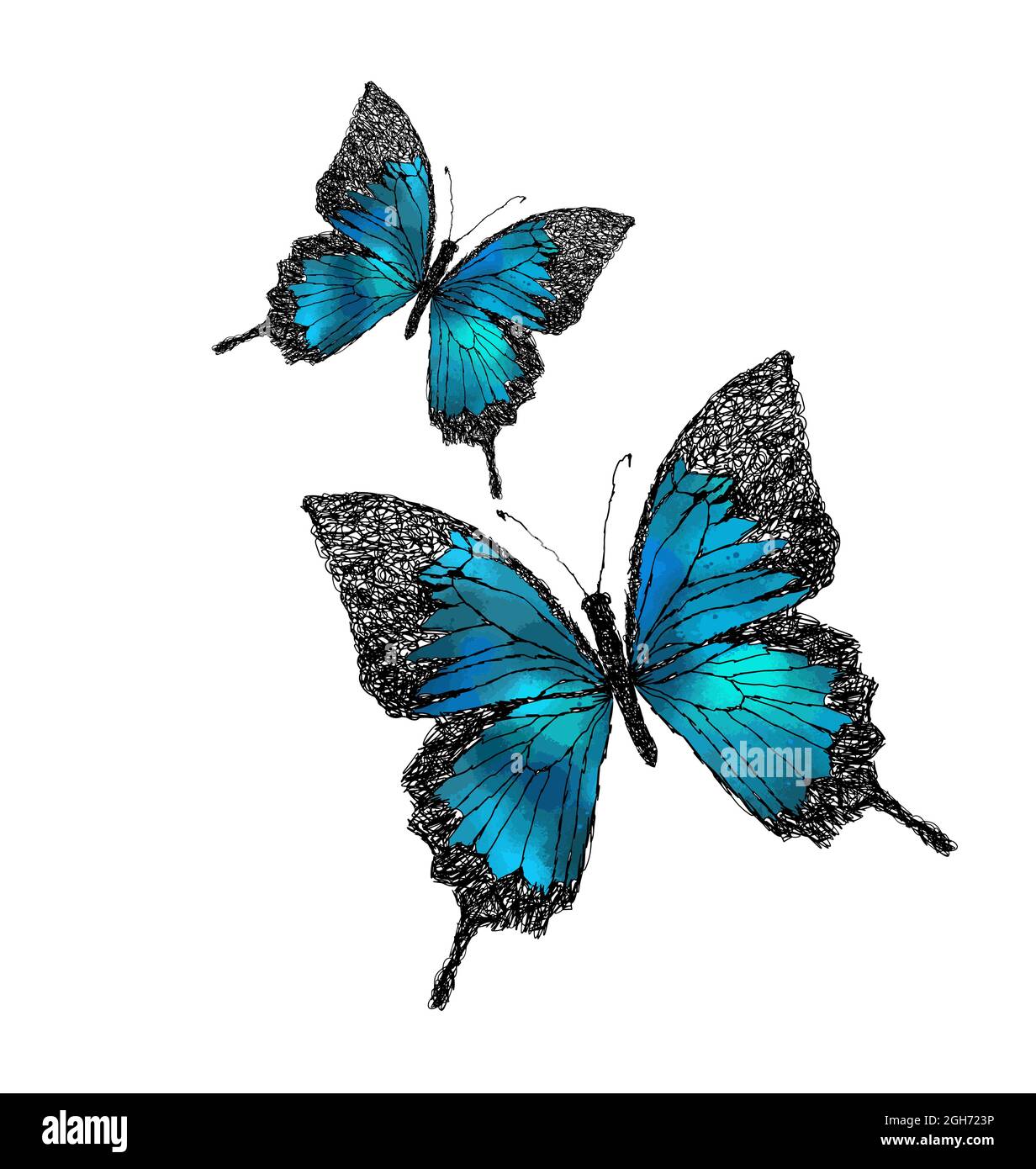Blue abstract butterfly. Vector illustration Stock Vector Image & Art ...