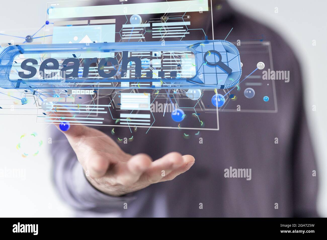 3d floating search interface hi-res stock photography and images - Alamy