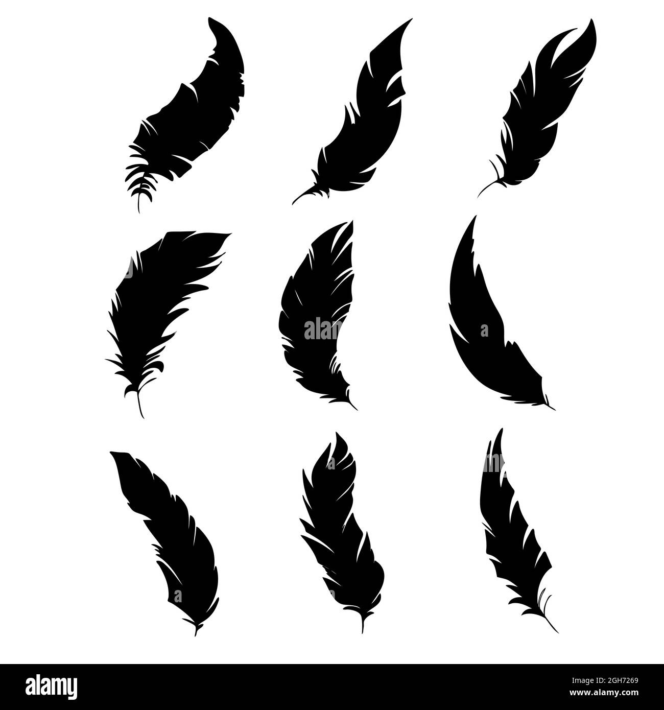 Falling Feather Silhouette