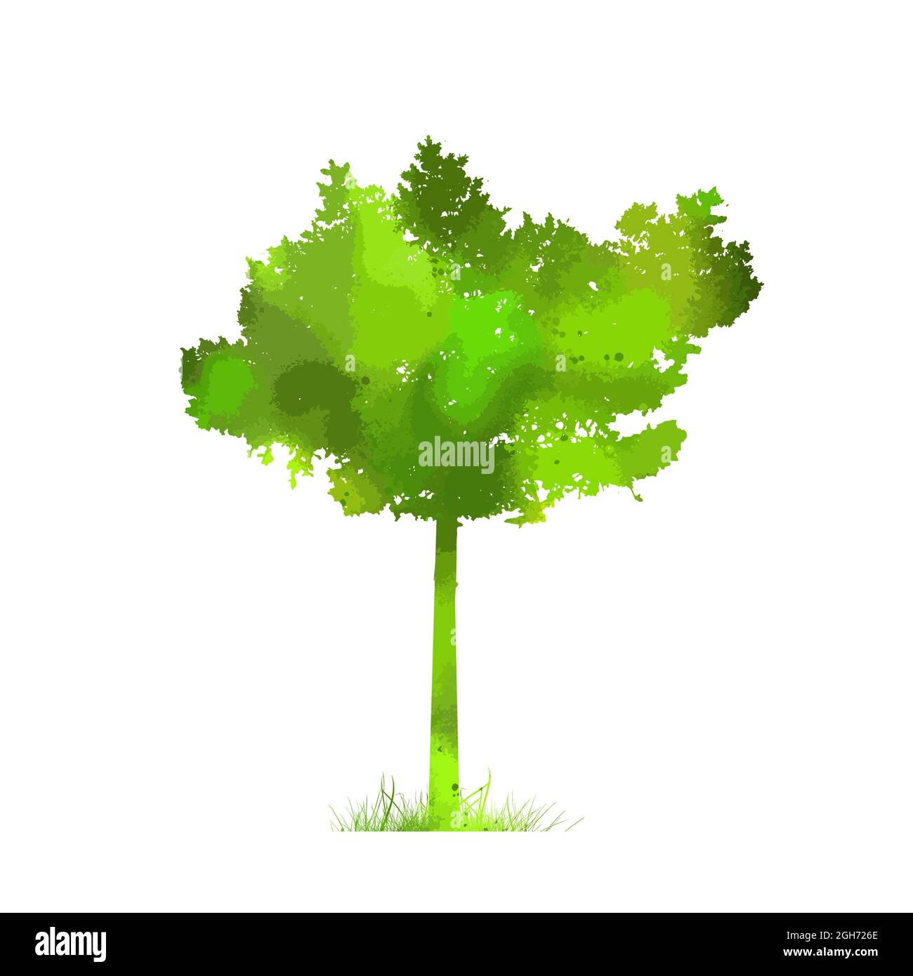 green tree object. Mixed media. Vector illustration Stock Vector Image ...