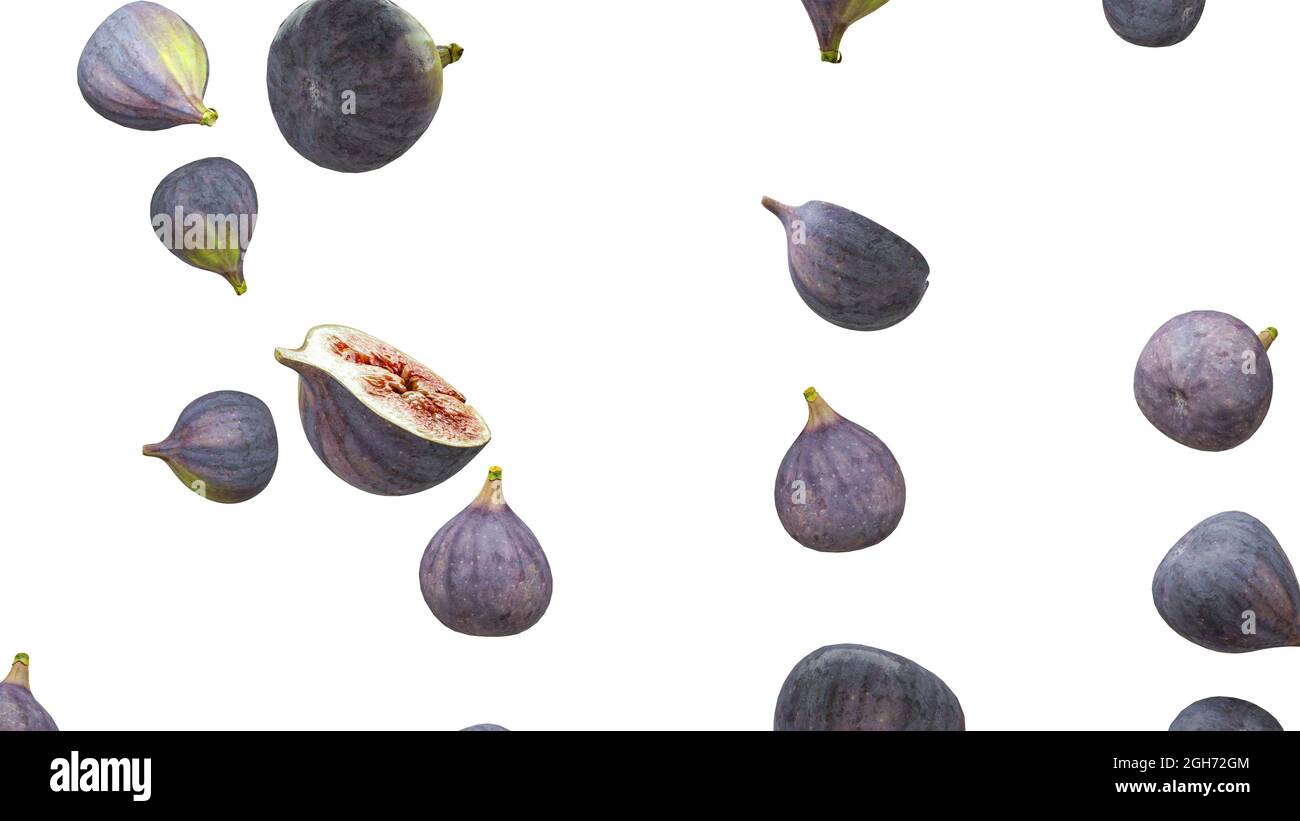 Figs are falling into space. isolated on white background Stock Photo ...