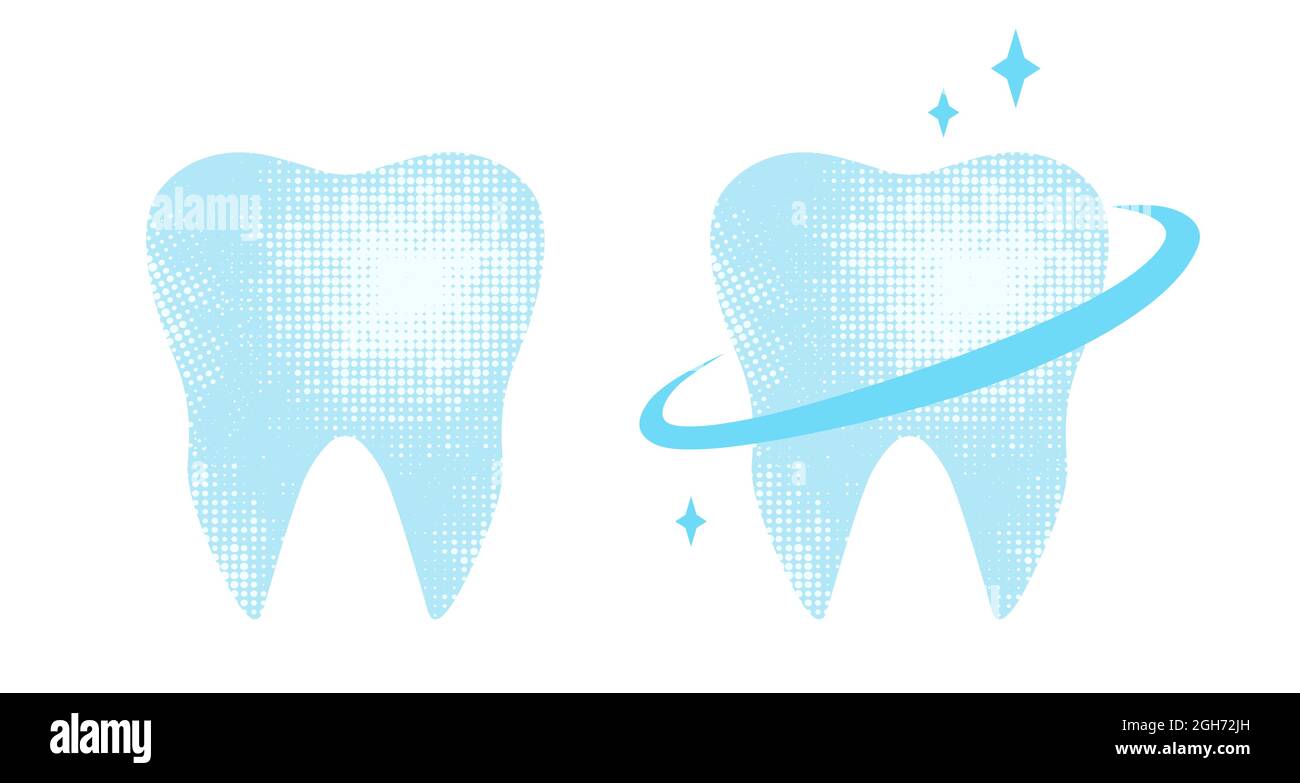 Vector set emblems of tooth in retro style. Vector vintage icons of ...