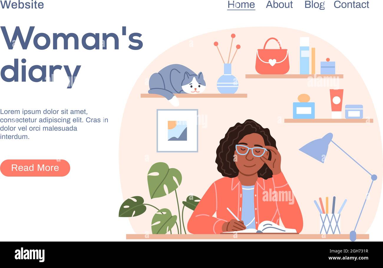 Woman write diary home Stock Vector Images - Alamy