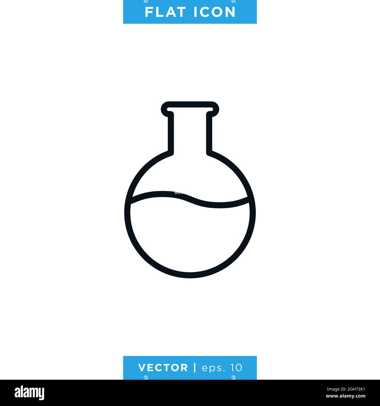 Flask Erlenmeyer Icon Vector Illustration Design Template. Lab ...