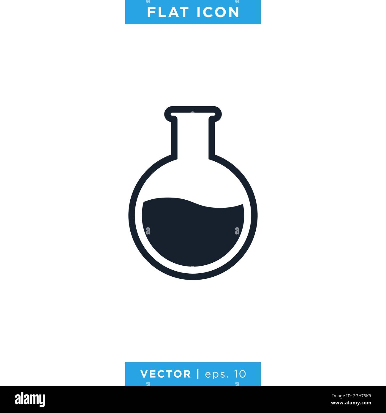 Flask Erlenmeyer Icon Vector Illustration Design Template. Lab ...