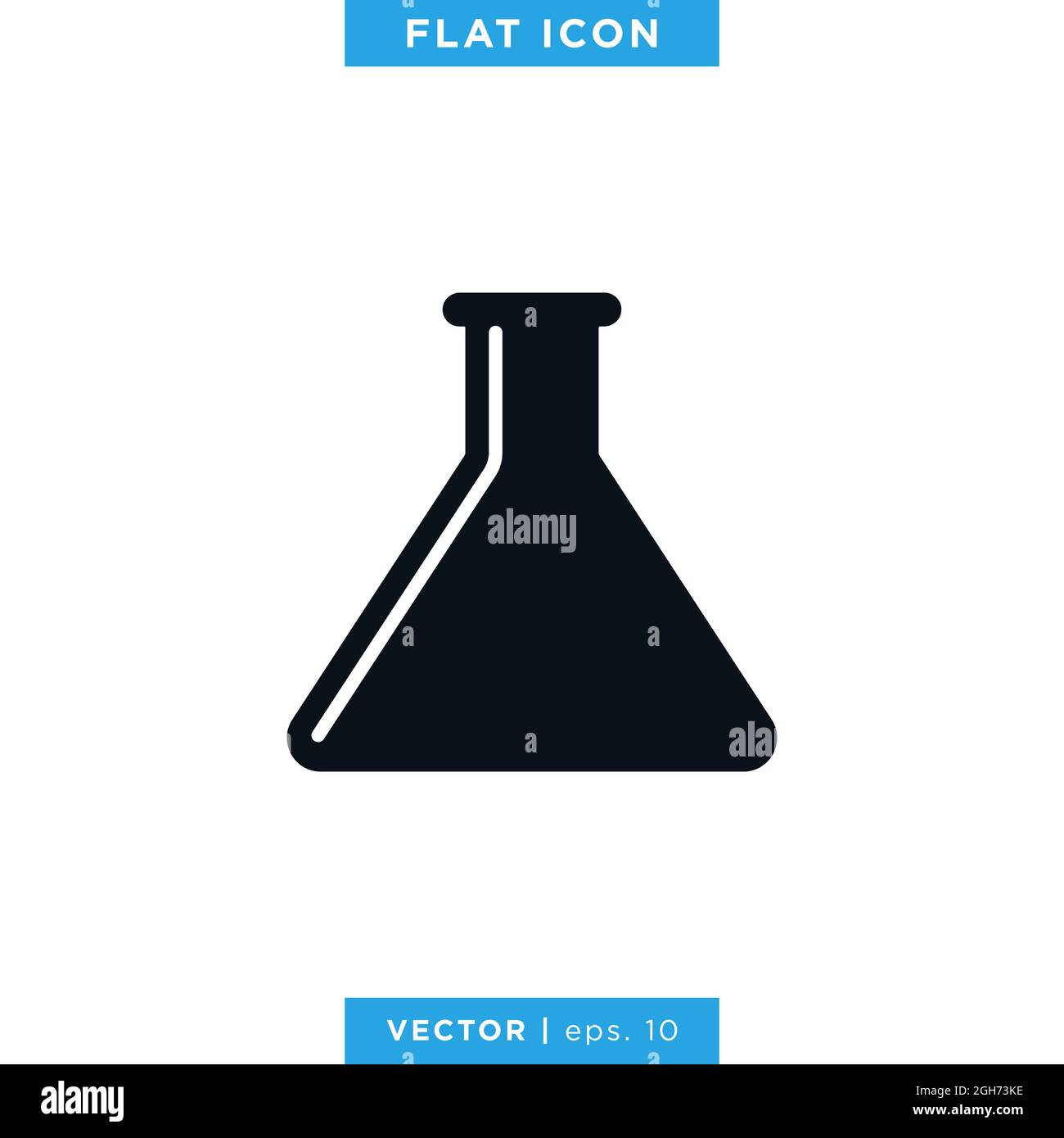 Flask Erlenmeyer Icon Vector Illustration Design Template. Lab ...