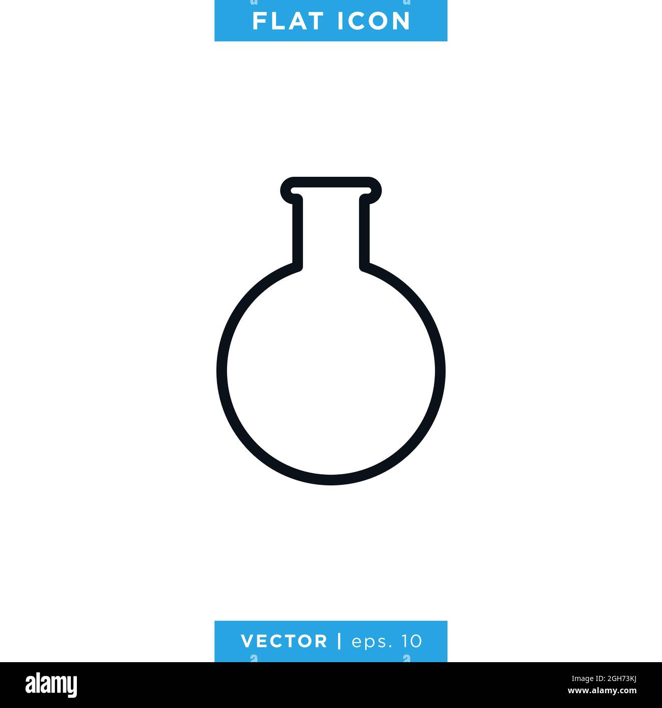 Flask Erlenmeyer Icon Vector Illustration Design Template. Lab ...