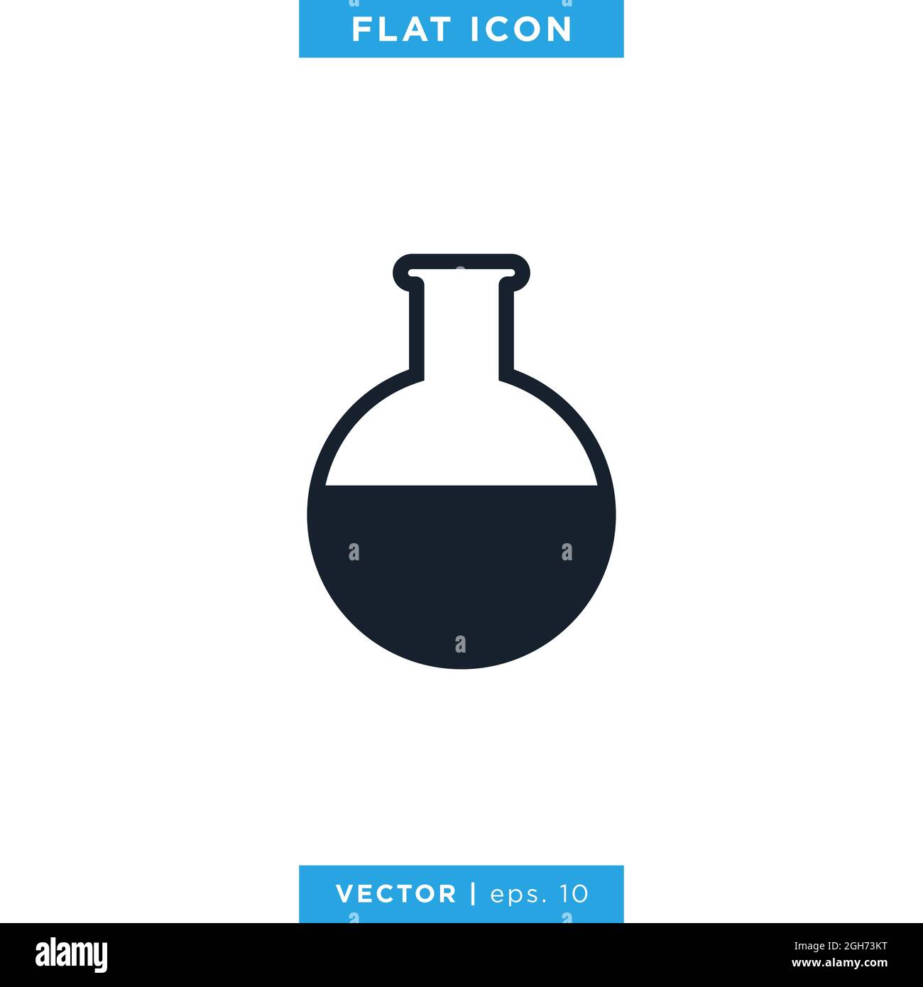 Flask Erlenmeyer Icon Vector Illustration Design Template. Lab ...