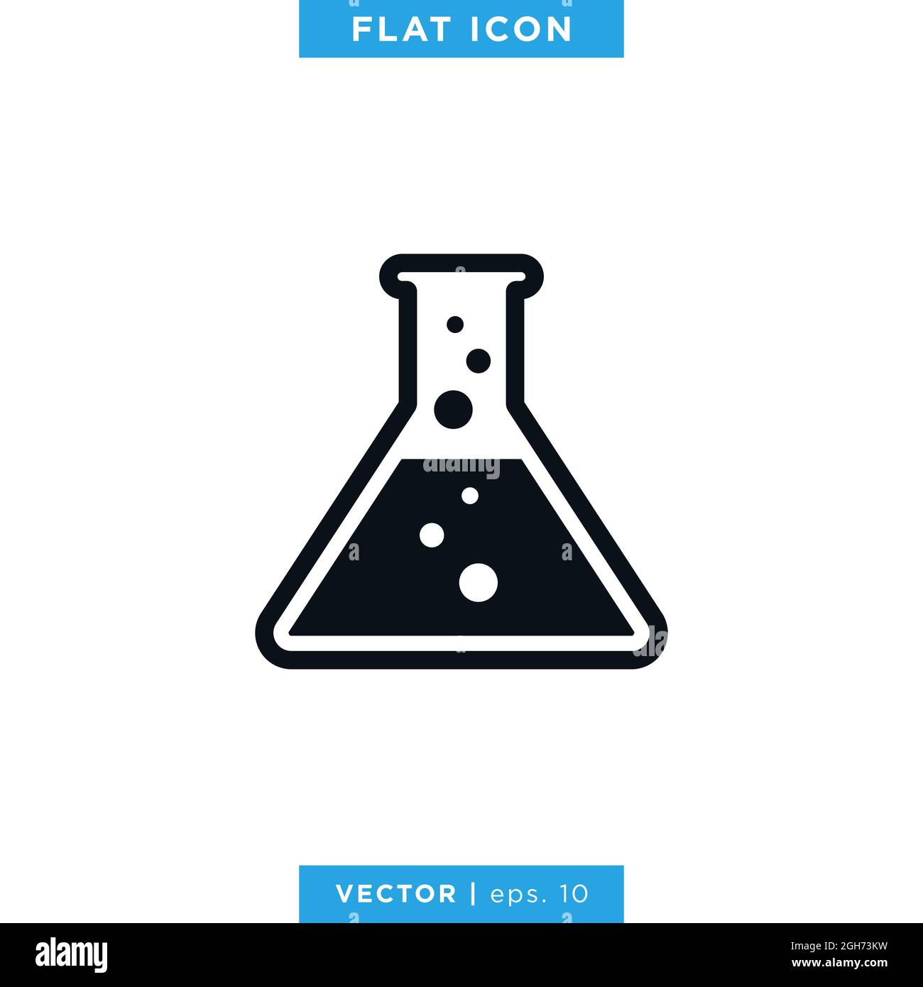 Flask Erlenmeyer Icon Vector Illustration Design Template. Lab ...