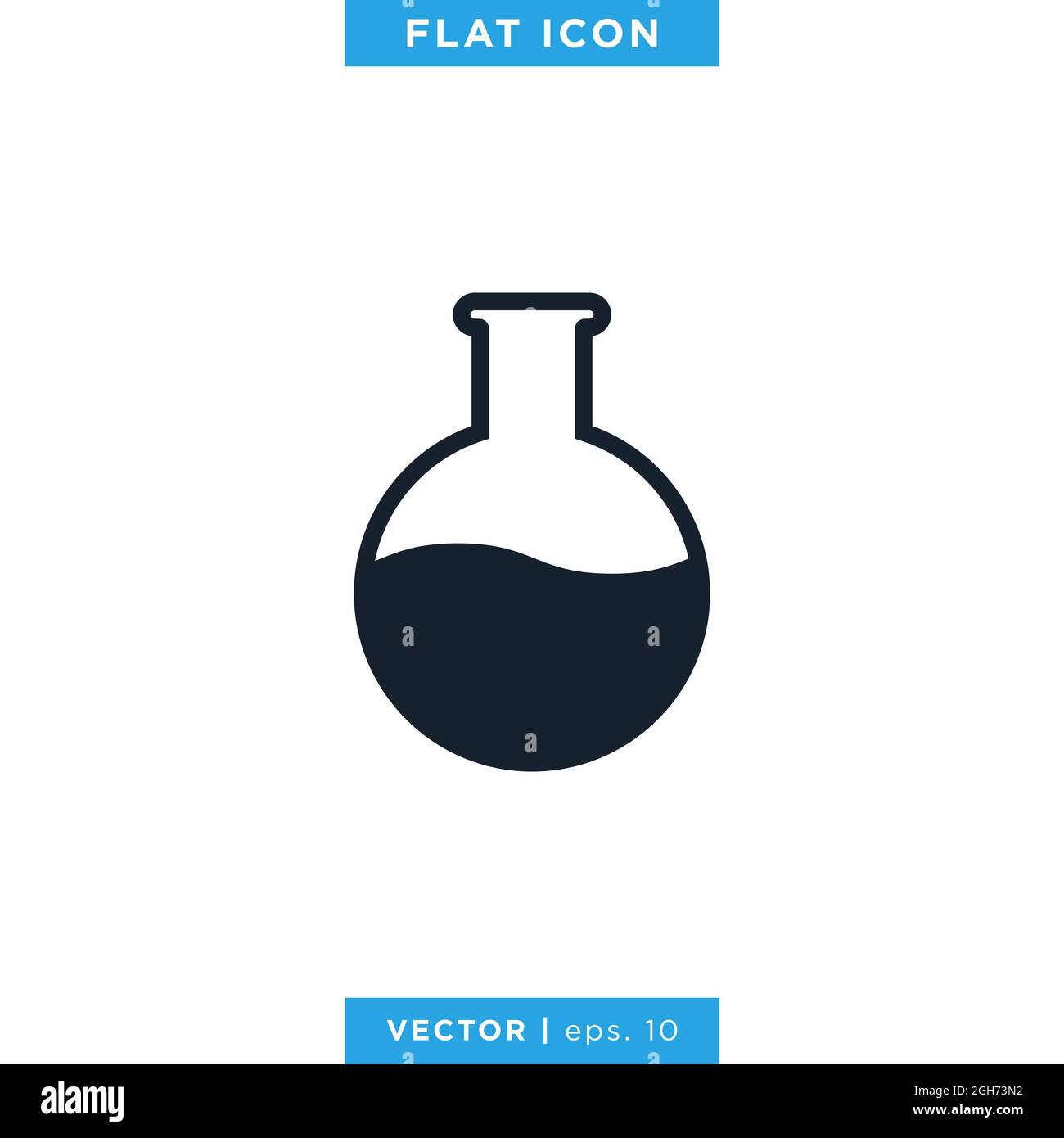 Flask Erlenmeyer Icon Vector Illustration Design Template. Lab ...