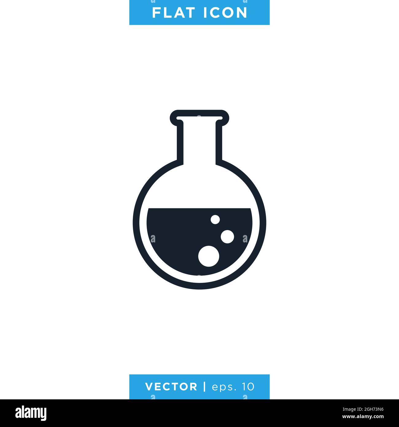 Flask Erlenmeyer Icon Vector Illustration Design Template. Lab ...