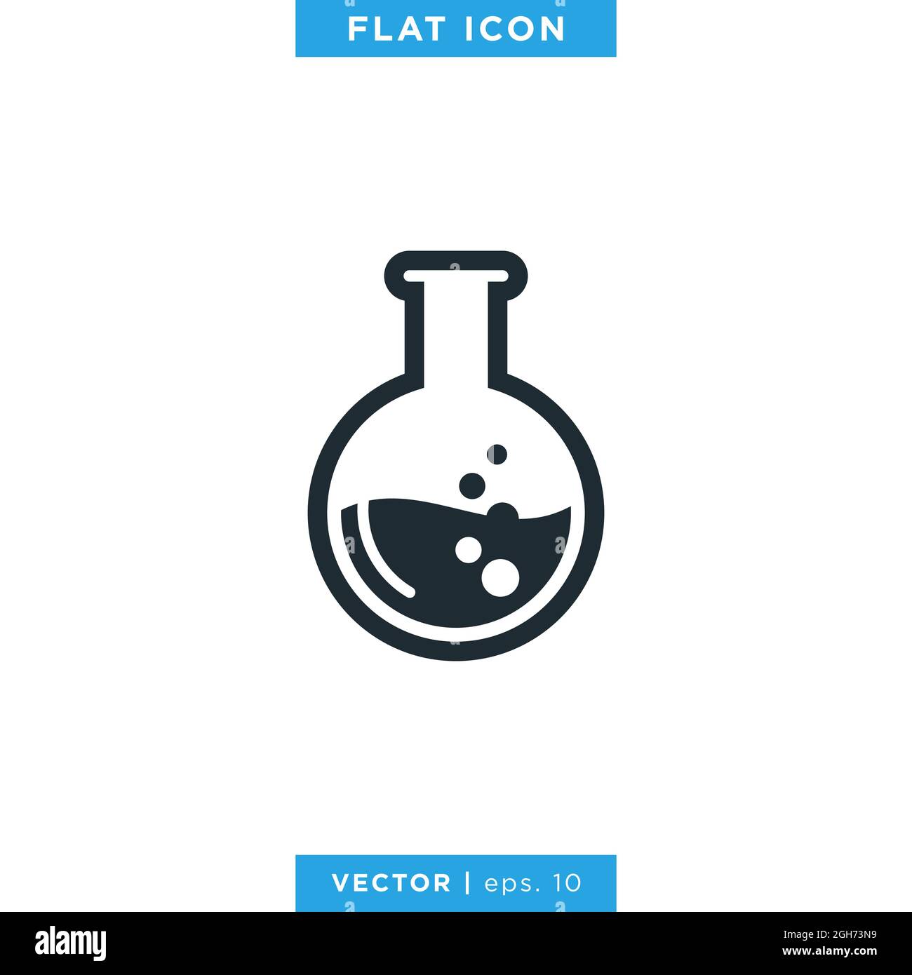 Flask Erlenmeyer Icon Vector Illustration Design Template. Lab ...