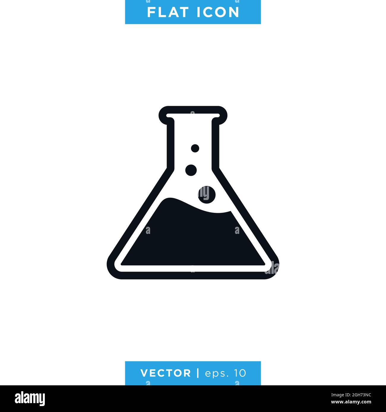 Flask Erlenmeyer Icon Vector Illustration Design Template. Lab ...