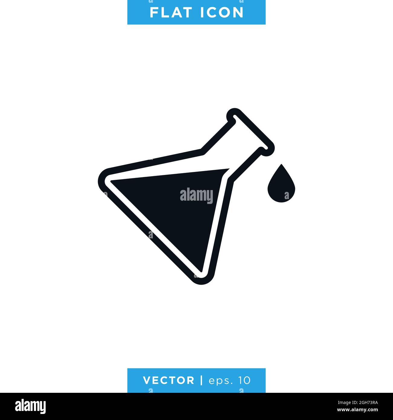 Flask Erlenmeyer Icon Vector Illustration Design Template. Lab ...