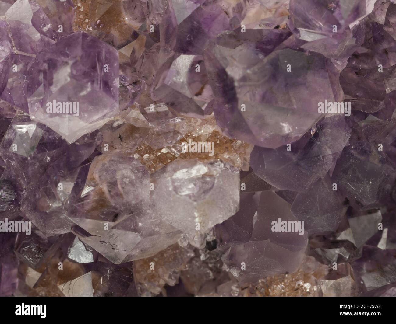 enlarged image of a portion of an amethyst quartz sample Stock Photo ...