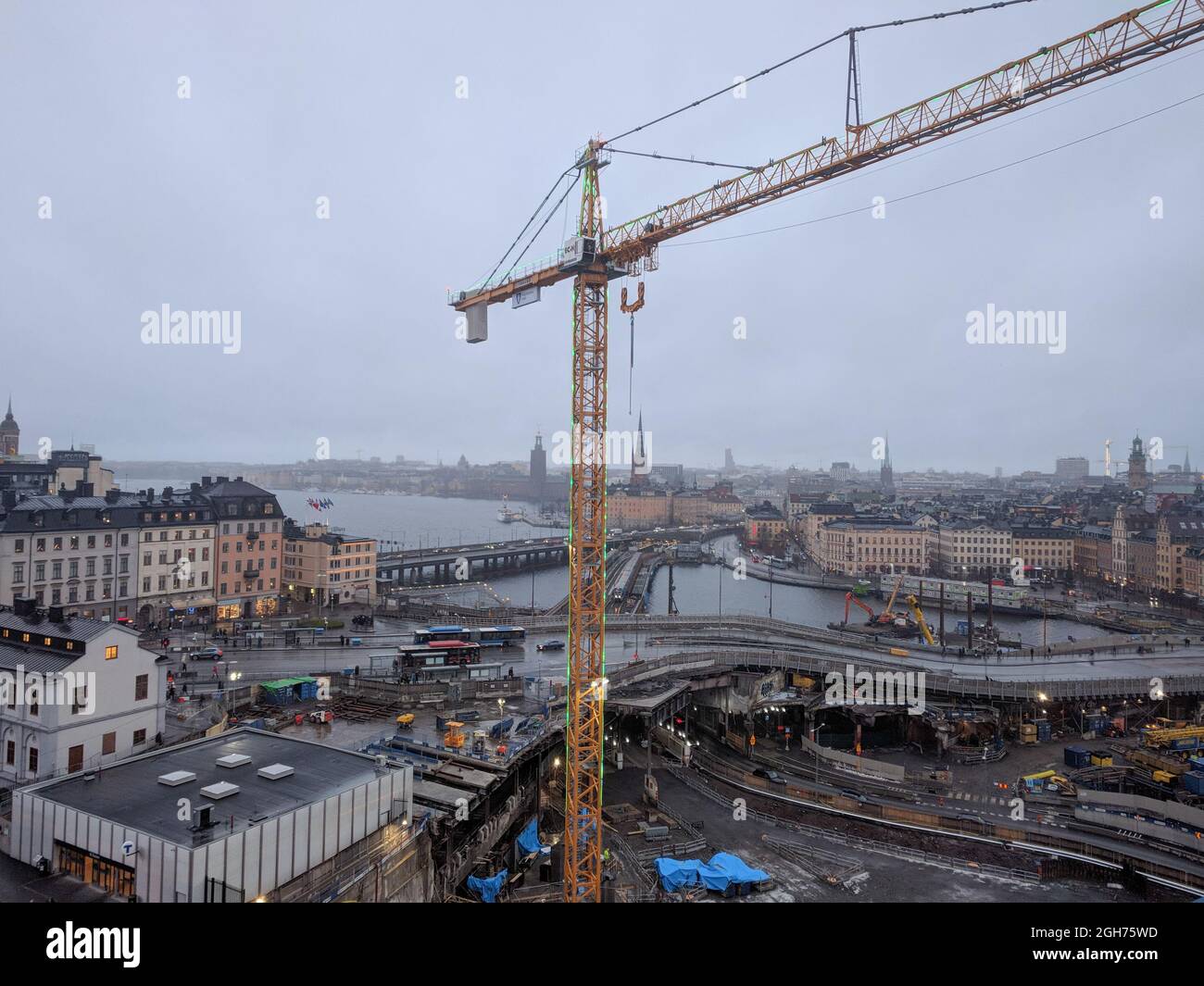 Stockholm, Sweden - January 04 2019: aerial view of Gamla Stan and ...