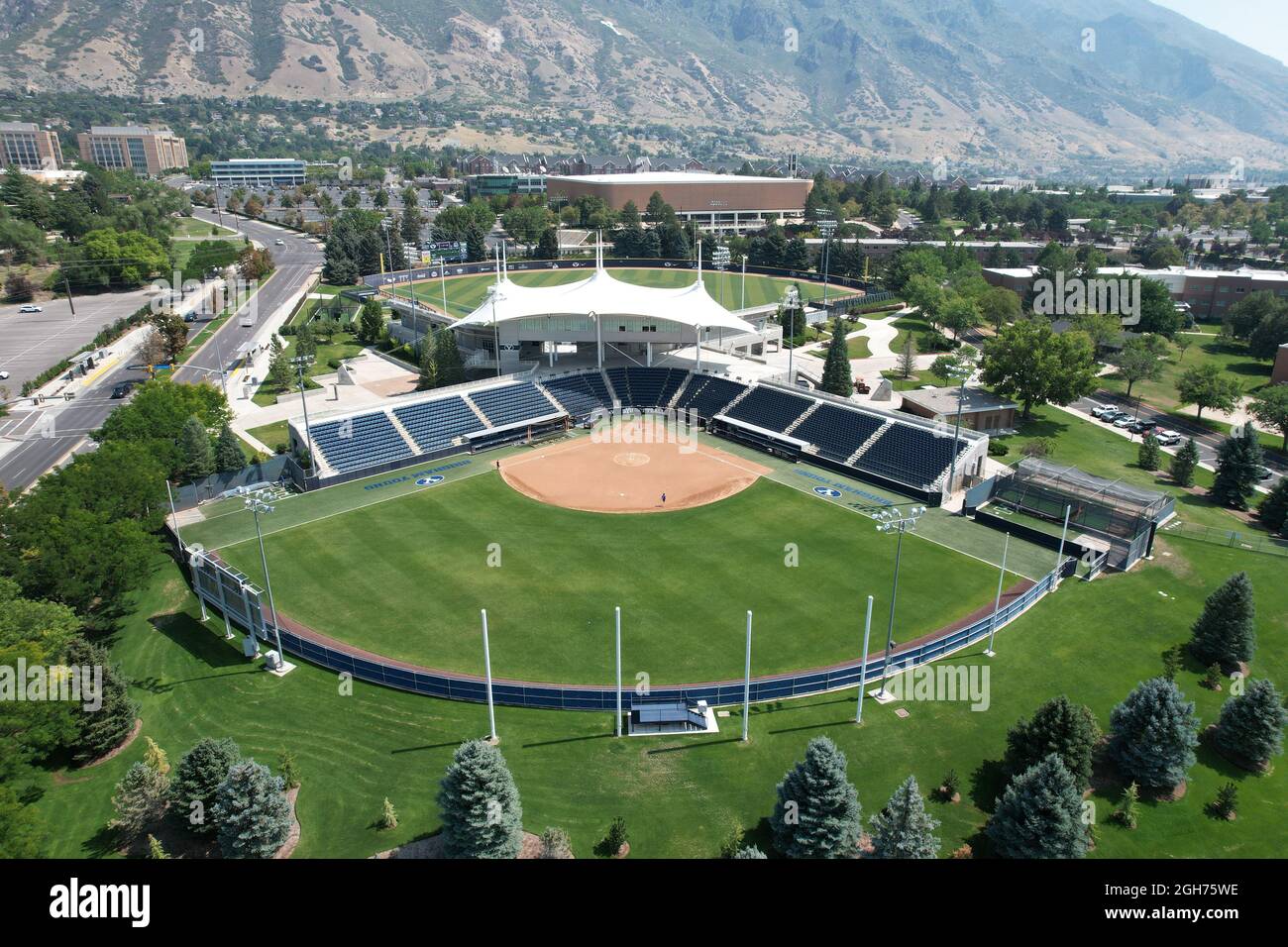 An aerial view of Gail Miller Field at Miller Park on the campus of ...