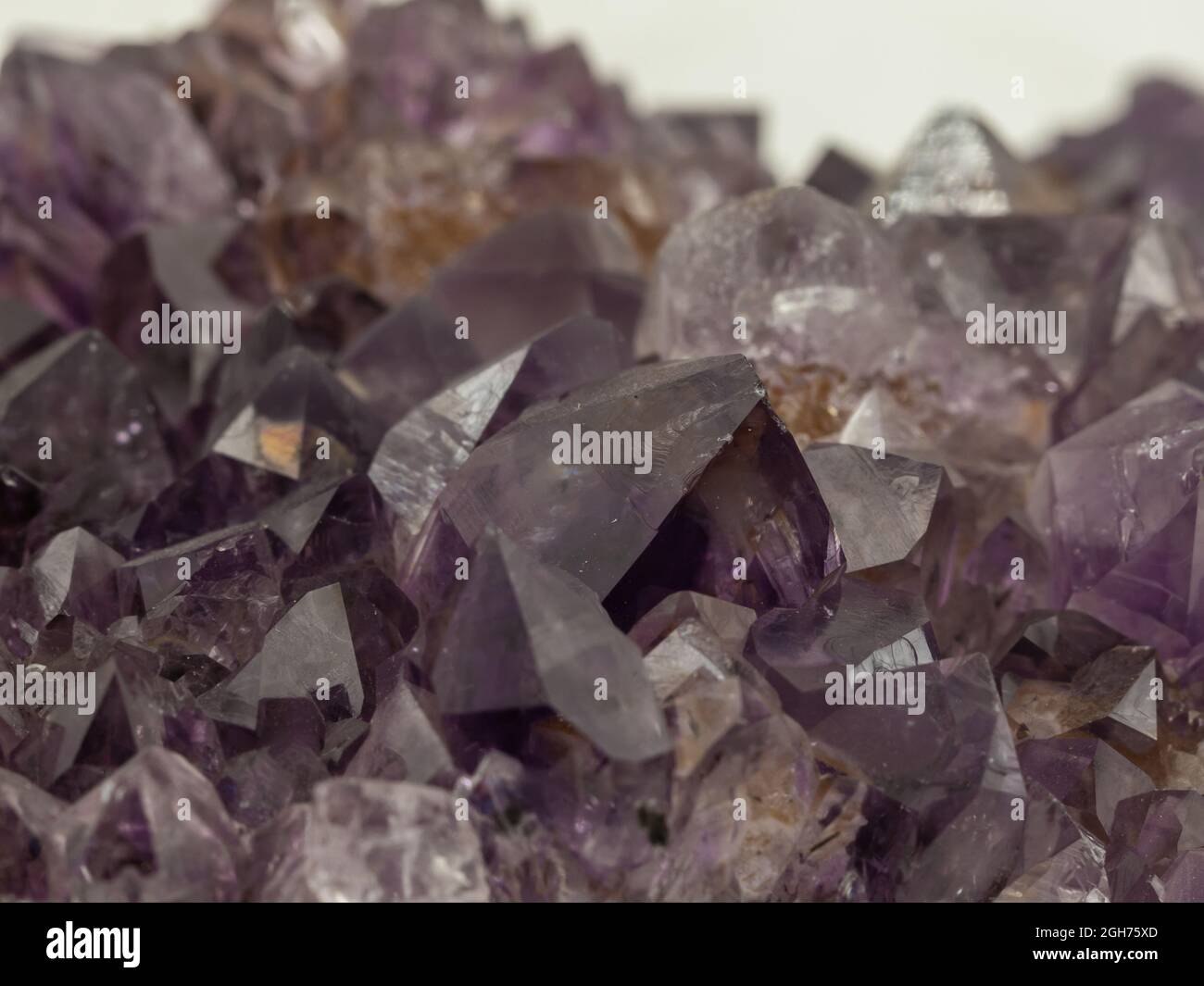 zoomed image of an amethyst quartz mineral sample Stock Photo - Alamy