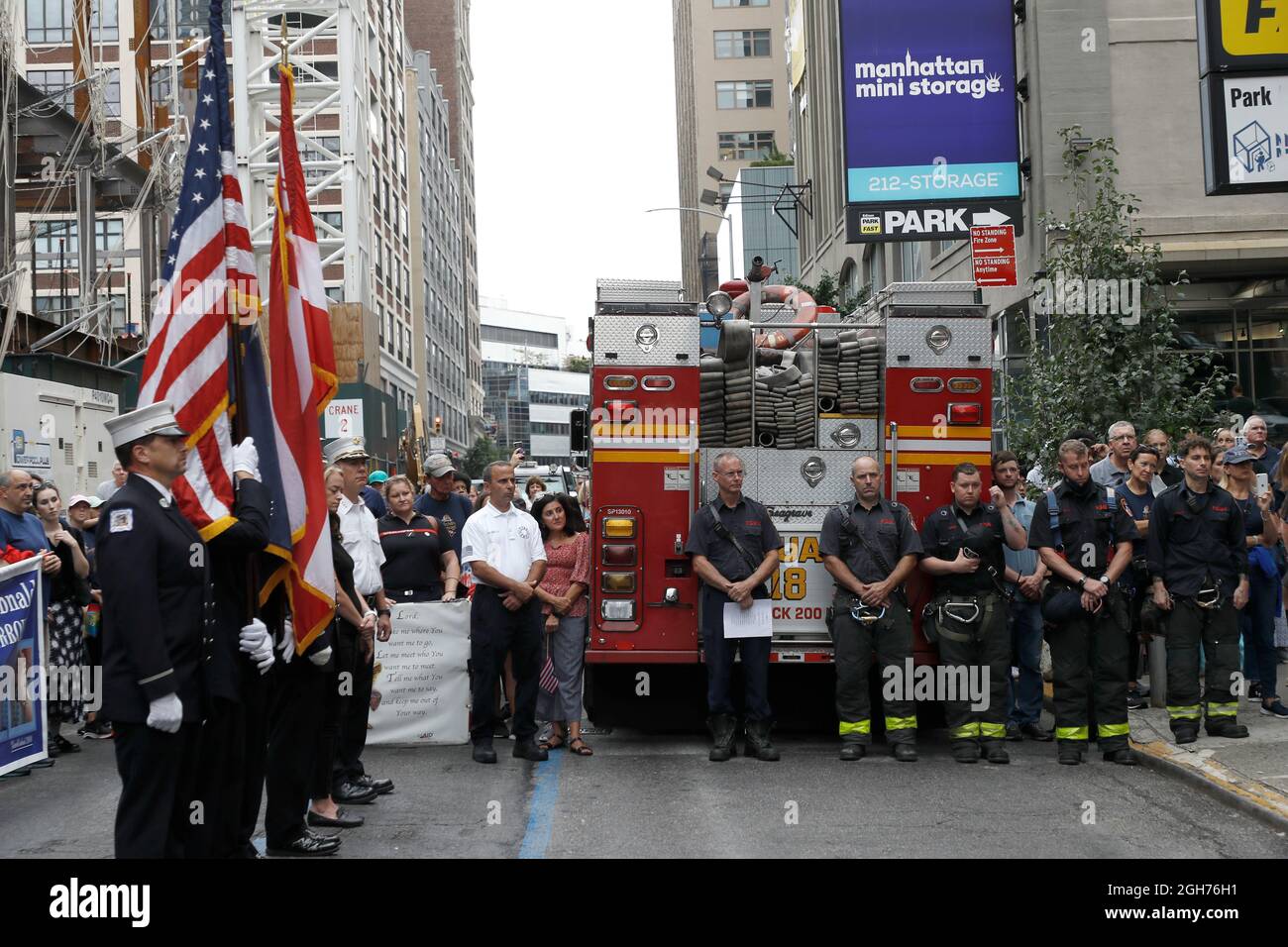 New York, United States. 05th Sep, 2021. Members of the NYFD and the ...