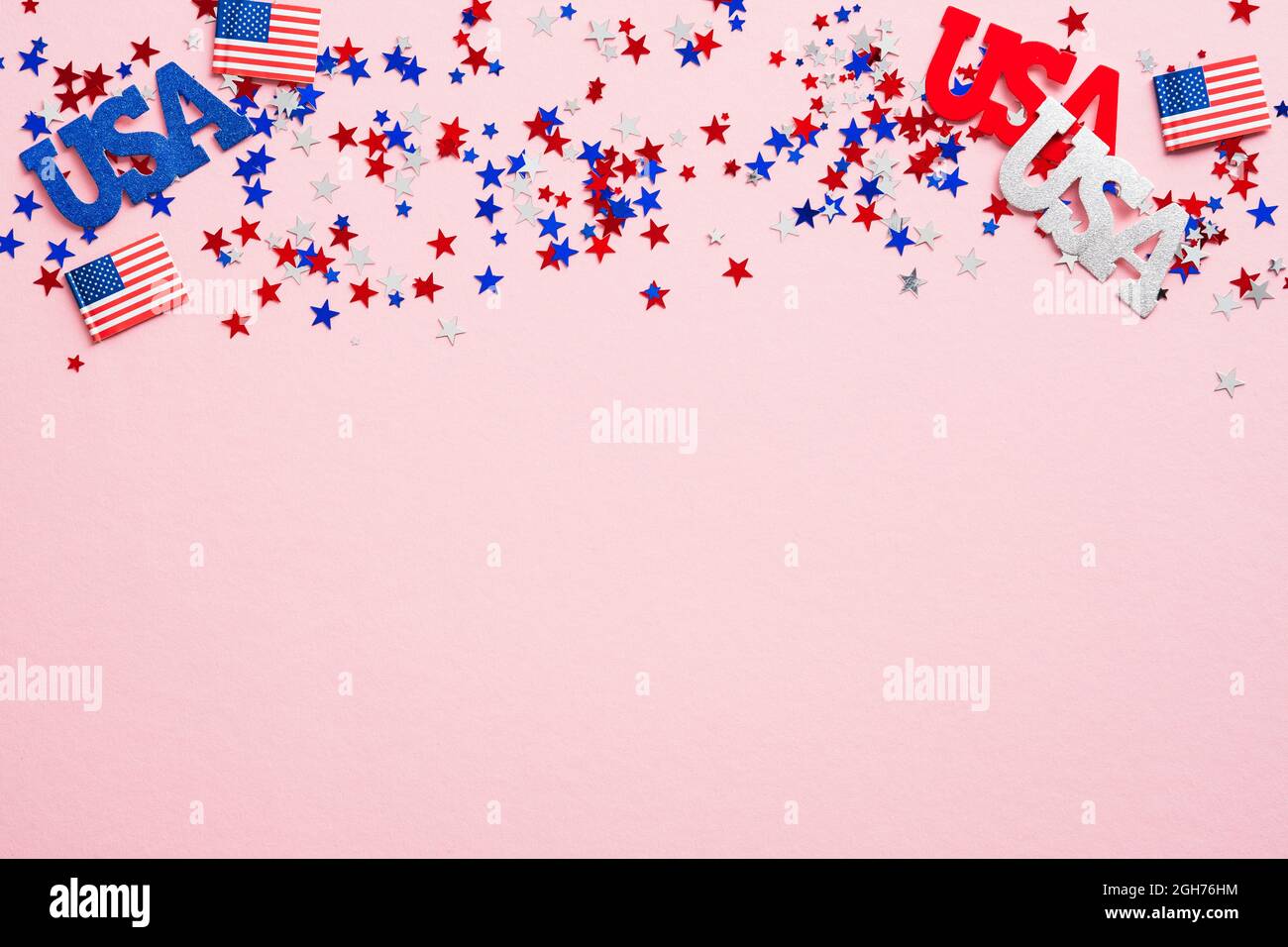 Happy Veterans Day banner mockup with confetti stars. USA Independence ...