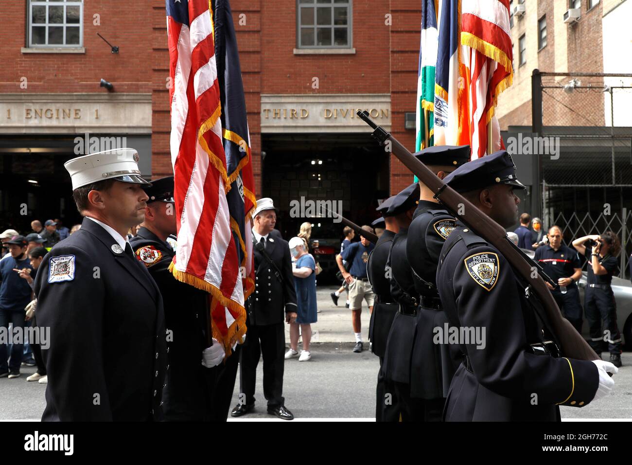 New york city fire department color guard hi-res stock photography and ...