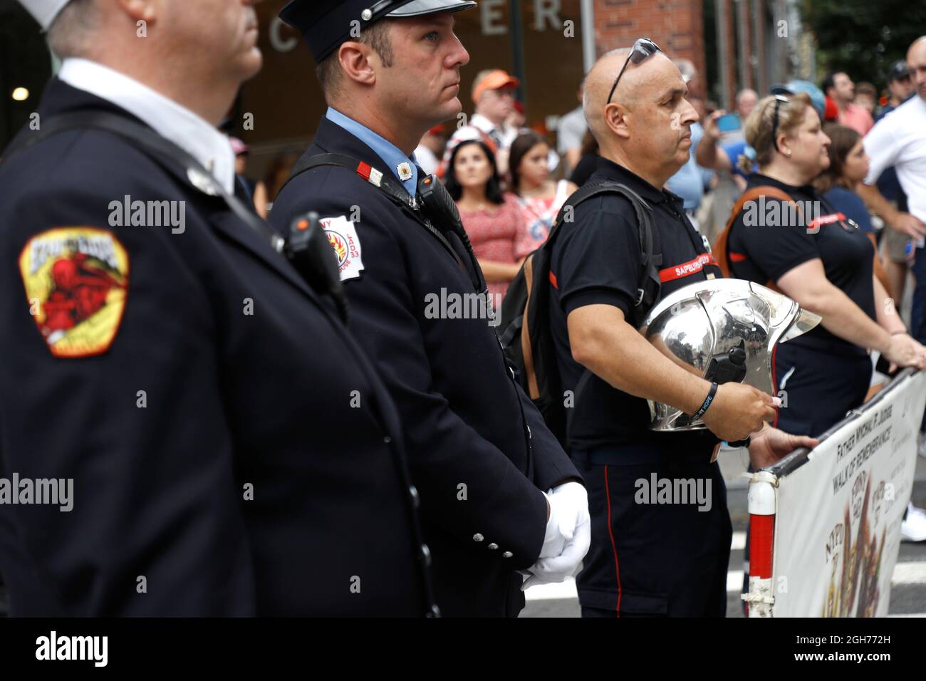 New York, United States. 05th Sep, 2021. French and NYFD firefighters ...