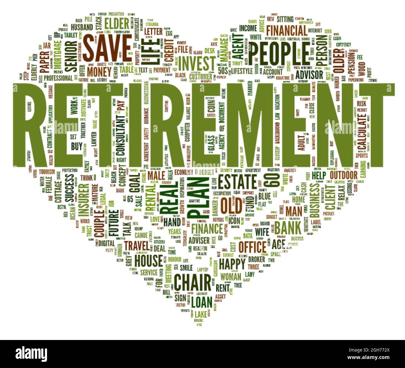 Retirement word cloud concept on white background, 3d rendering Stock ...