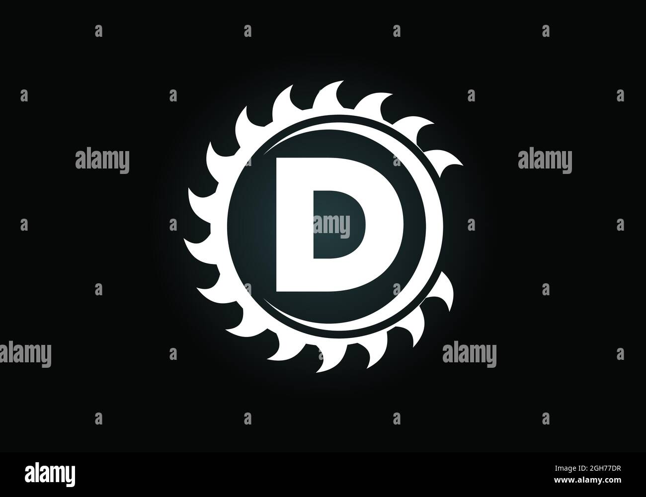 Initial D monogram alphabet with the saw blade. Carpentry, woodworking ...