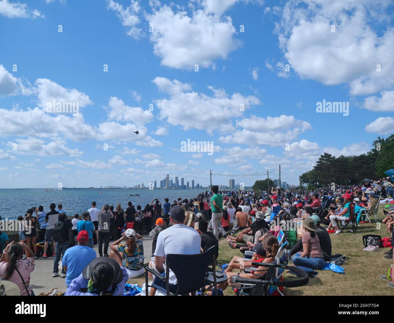 Toronto, Canada - September 5, 2021: An enthusiastic crowd gathers in a ...