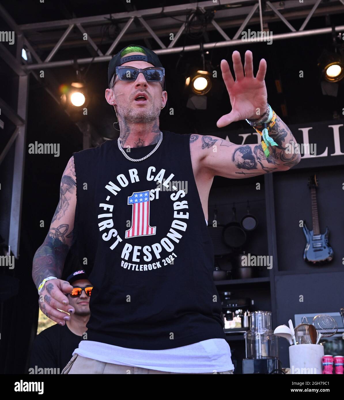 Michael Voltaggio is seen on the William Sonoma Culinary Stage during ...